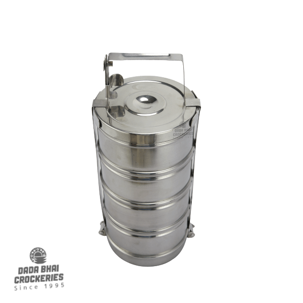Economy Bright SS Tiffin Carrier - 4 Pot - Dada Bhai Crockeries