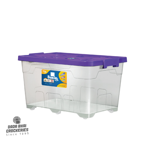 Tidy Basket Box-In Transparent Cargo Box Purple - 80L - Dada Bhai ...