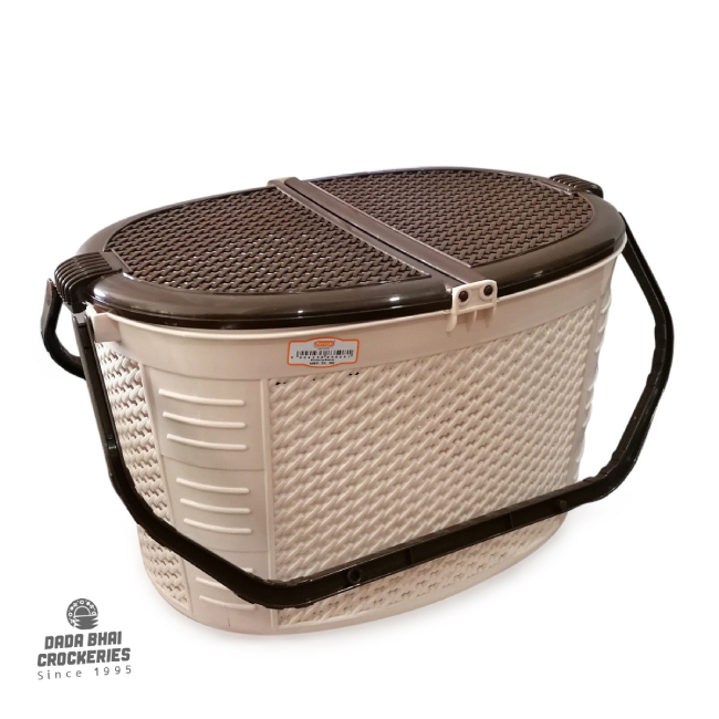 Bengal Shopping Basket - Cream & Brown - Dada Bhai Crockeries